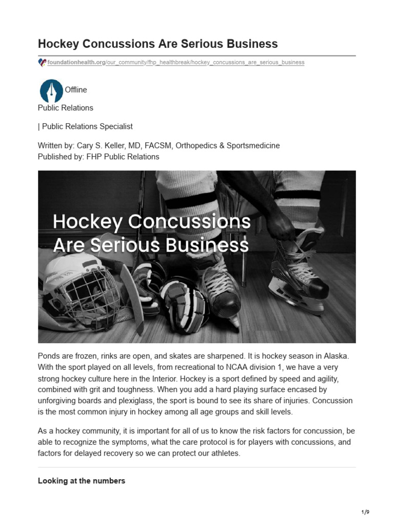 Hockey Concussions Are Serious Business | PDF | Concussion | Mental ...
