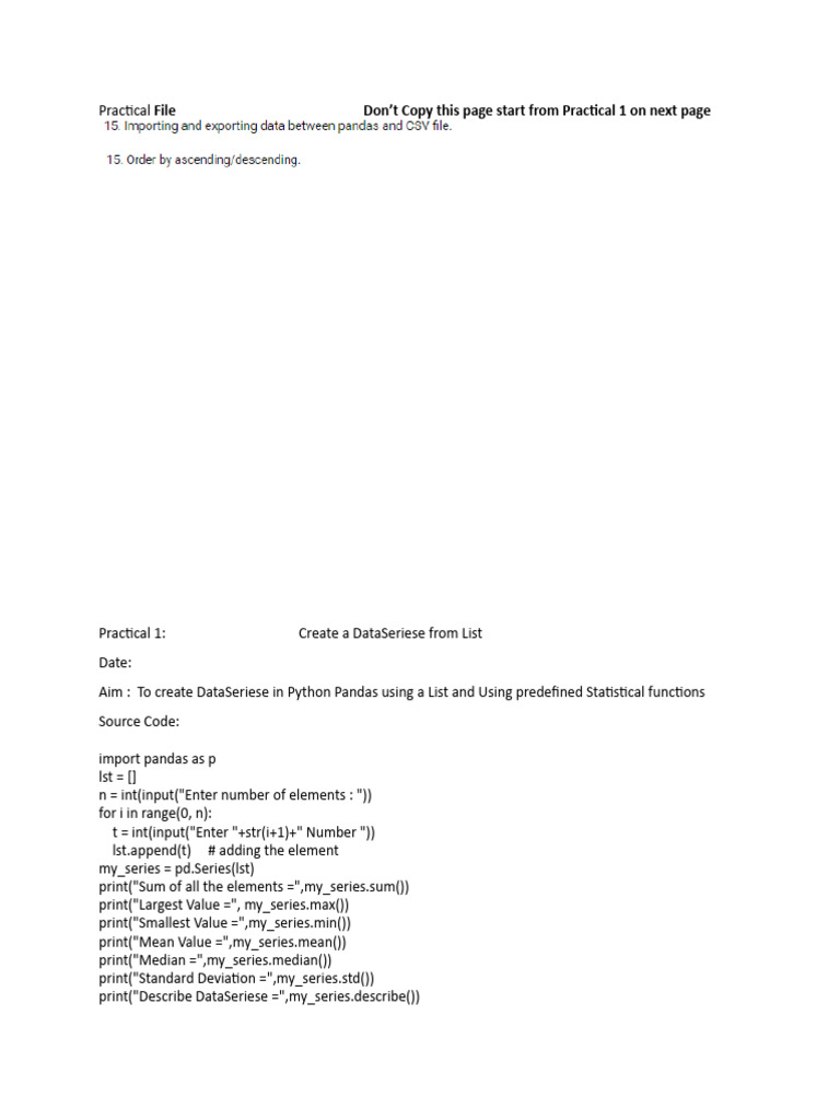 Practical File Python Pdf Computer Programming Computing 