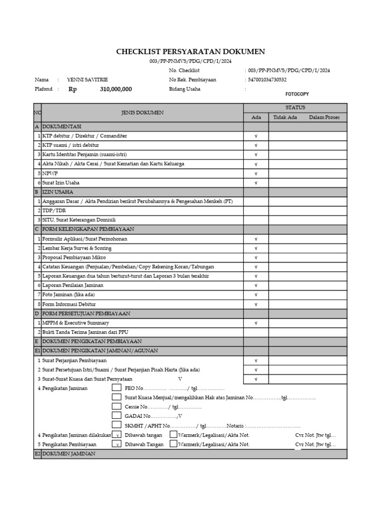 Checklist | PDF