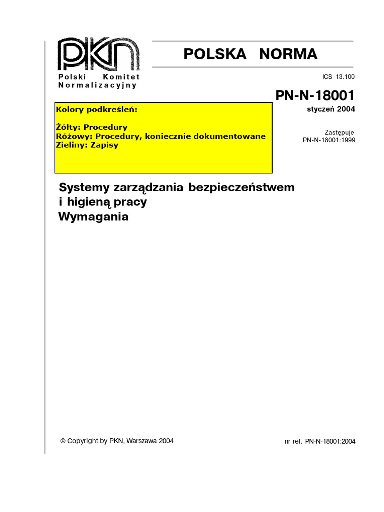 PN-N 18001-2004 PL | PDF
