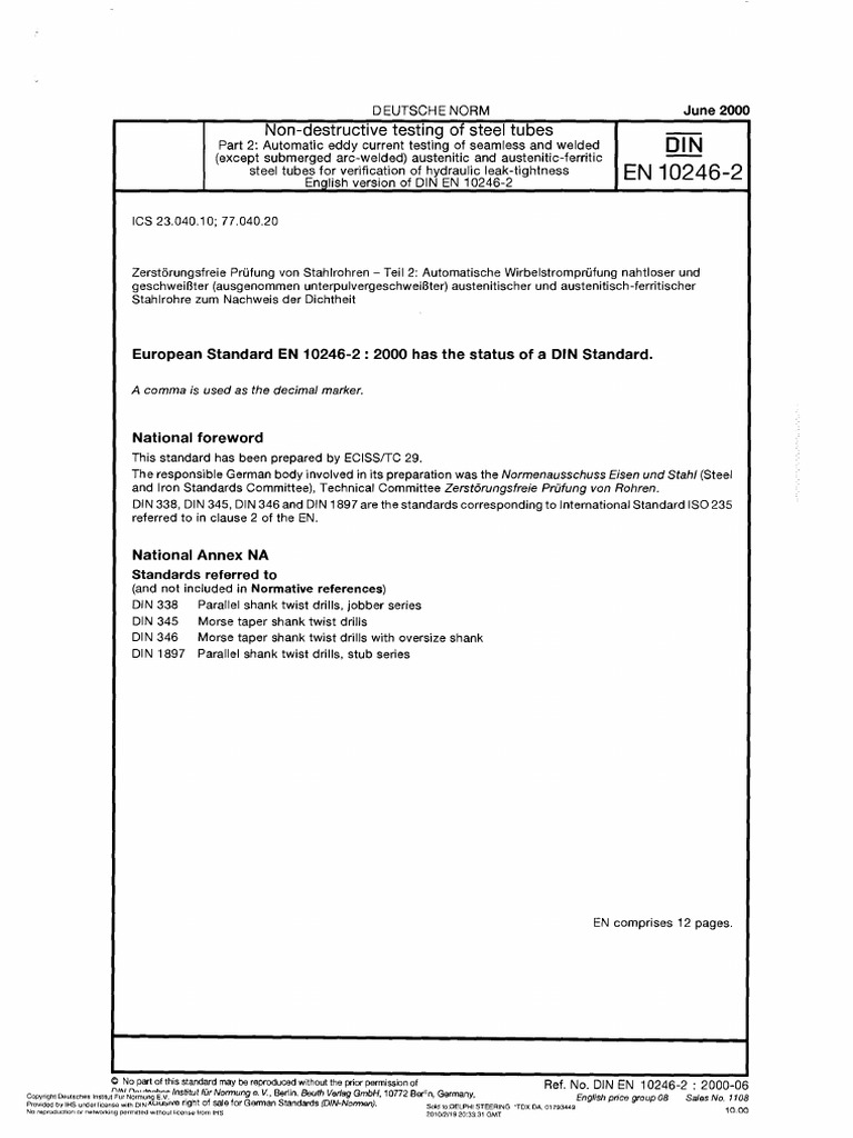 DIN EN 10246-2_JUNE 2000 | PDF