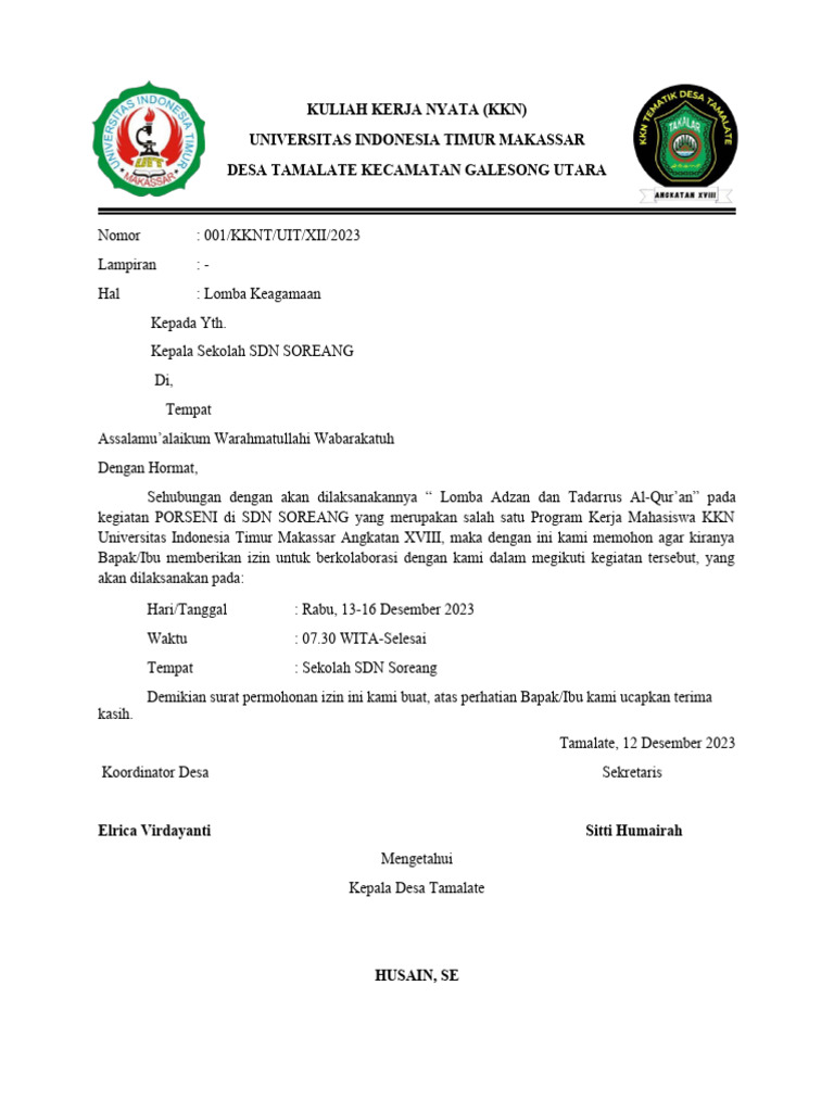 Surat Izin Kolaborasi | PDF