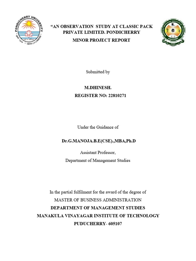 Dhinesh Minor Project (Final) | PDF | Human Resources | Recruitment