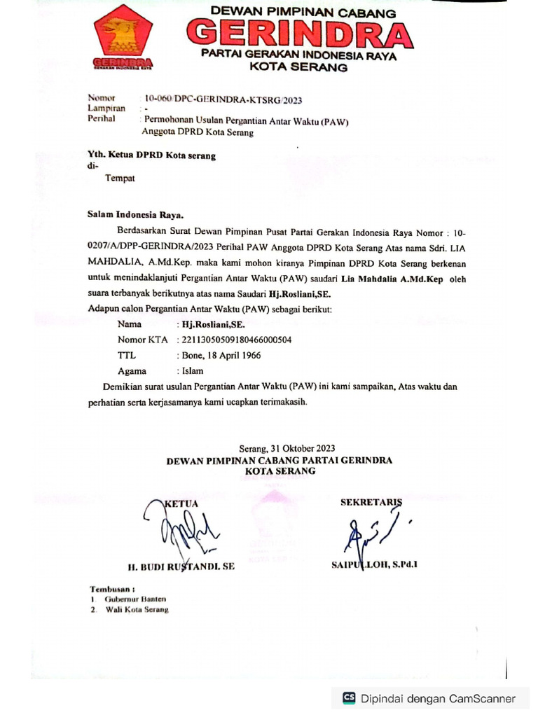 Permohonan Usulan PAW | PDF Permohonan Usulan PAW | PDF