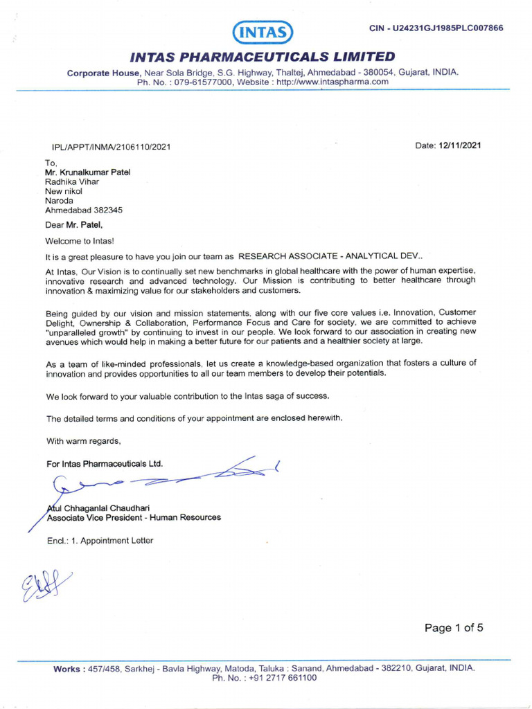 Intas Pharmaceuticals Exp | PDF