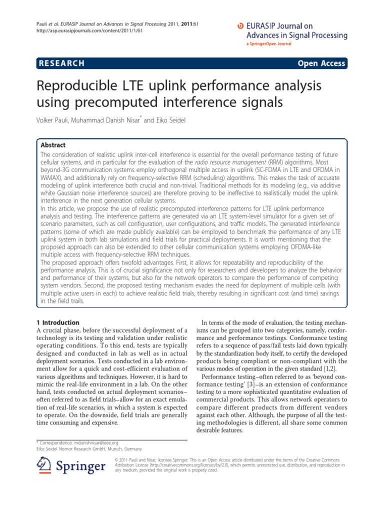 LTE UL Performance | PDF