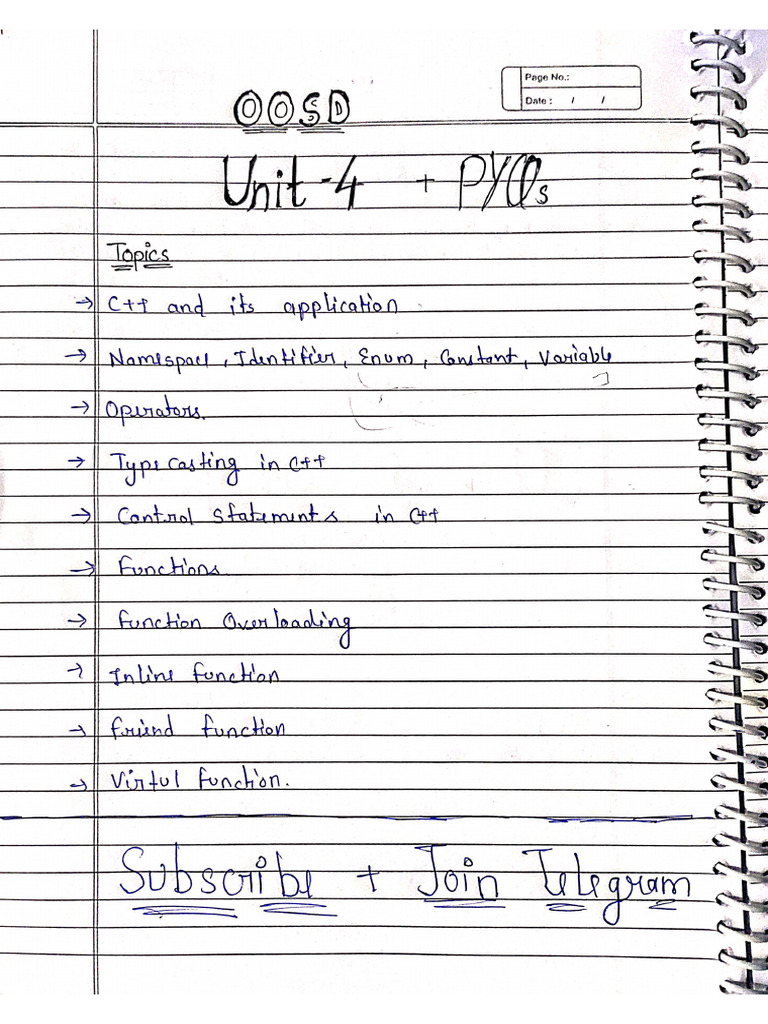 OOSD One Shot Unit 4 | PDF