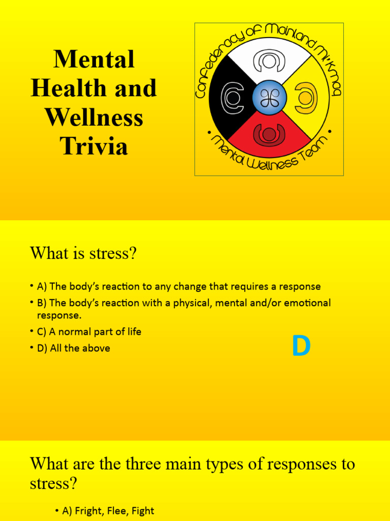 Mental Health & Wellness Trivia | PDF | Anxiety Disorder | Agoraphobia