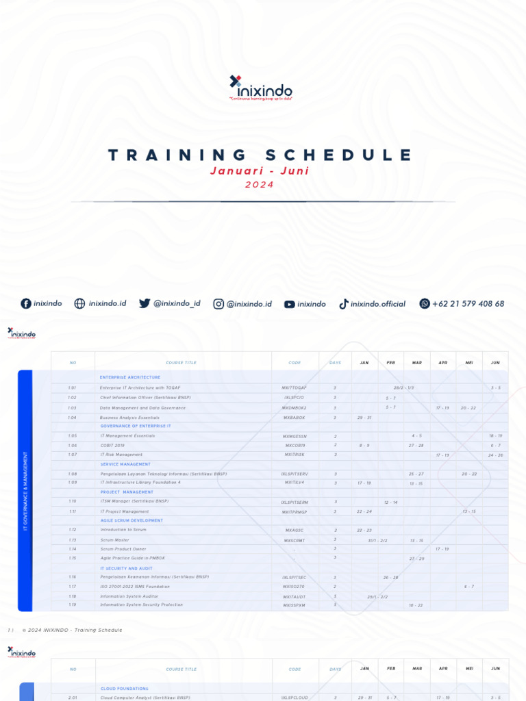 Training Schedule 2024 Smt1 | PDF | Computer Science | Information Management