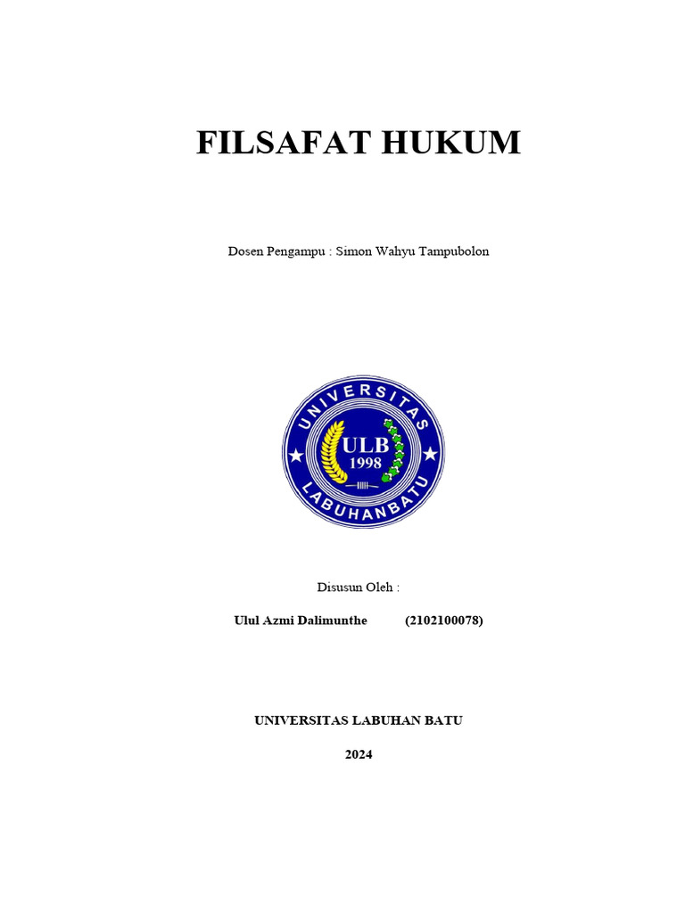Sejarah dan Pengertian Filsafat Hukum | PDF