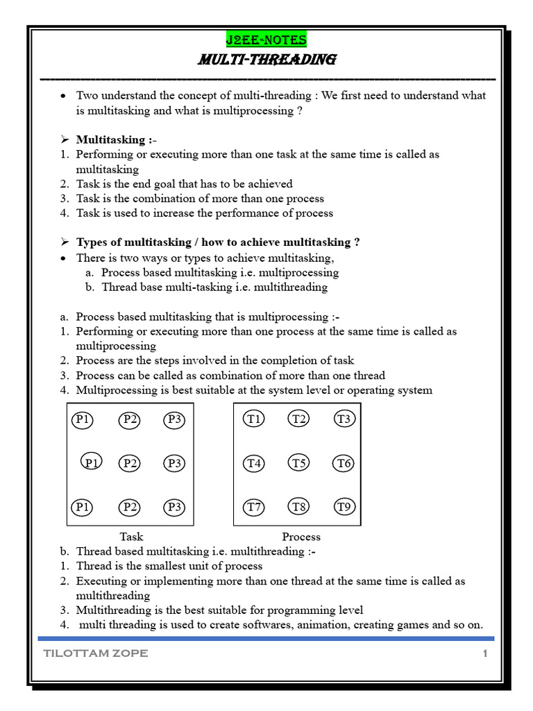 Advance Java (NOTES) | PDF | Thread (Computing) | Programming Paradigms Advance Java (NOTES) | PDF | Thread (Computing) | Programming Paradigms