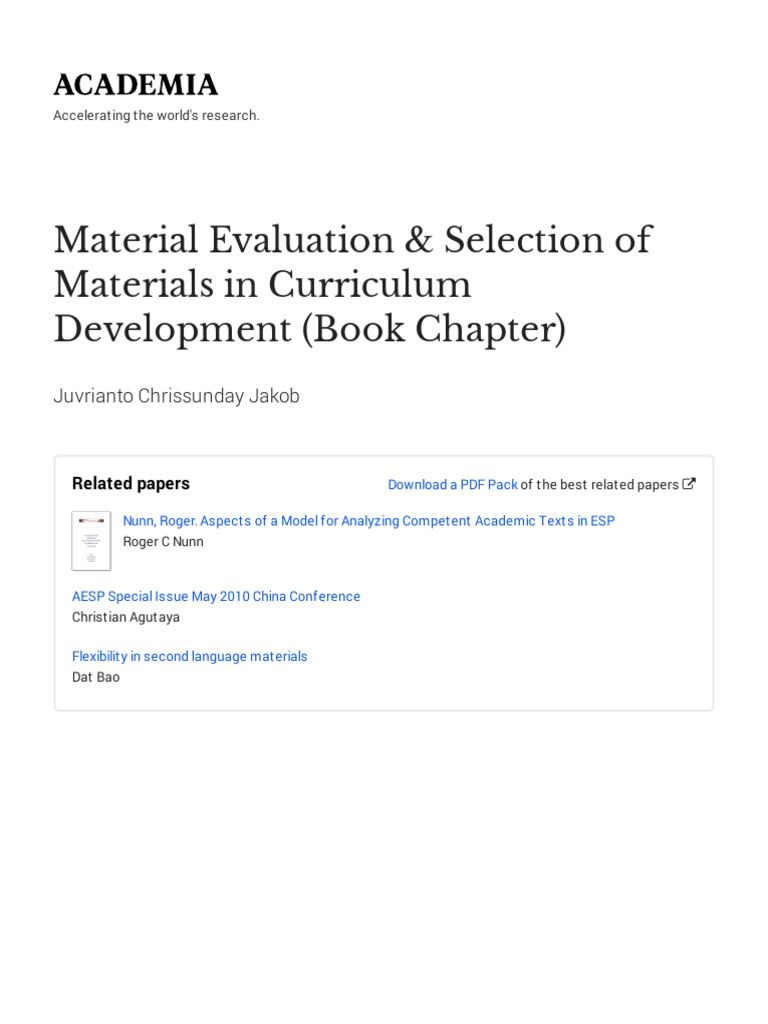 2003 - Tomlinson Chapter 1 - Materials Evaluation - Selection - of - Materials - in - Curriculum ...