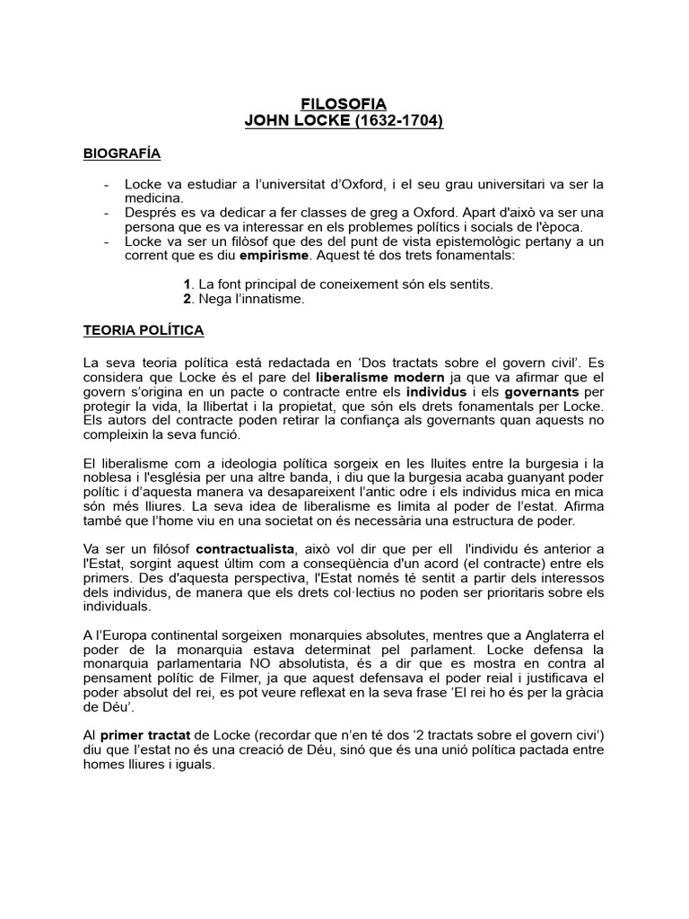 Filosofia Locke | PDF