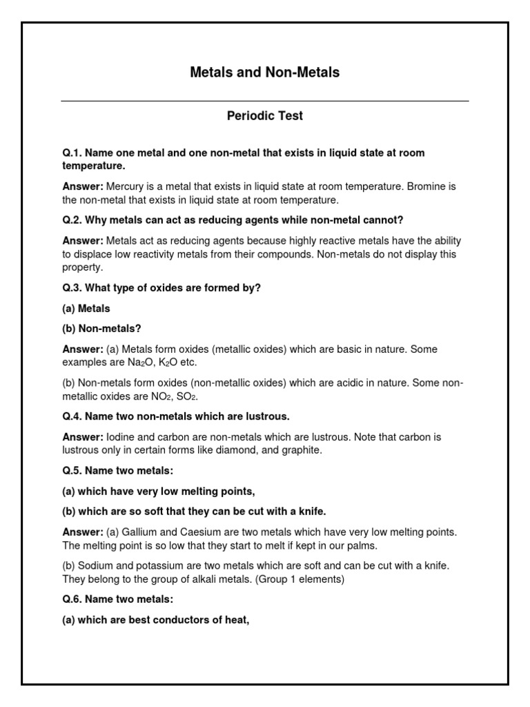 Metals and Non Metals | Download Free PDF | Metals | Oxide