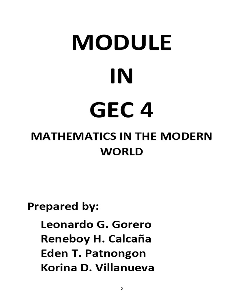 GEC - 4 - CHAPTER 5 (Mathematics - in - The - Modern - World) | PDF | Speed | Numbers
