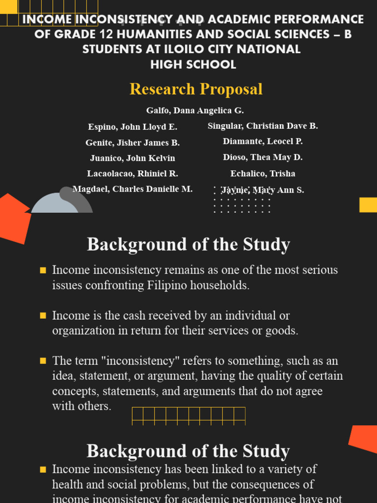 Sample Proposal HUMSS12B Income Inconsistency | PDF | Statistics ...