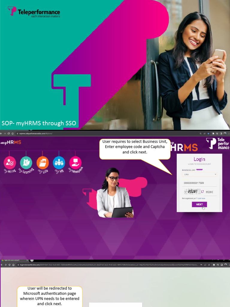 myHRMS Login Procedure via SSO | PDF