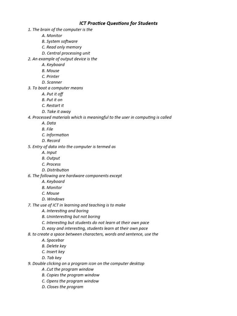 ICT Grade 11-Exam | PDF | Computer Network | Network Topology