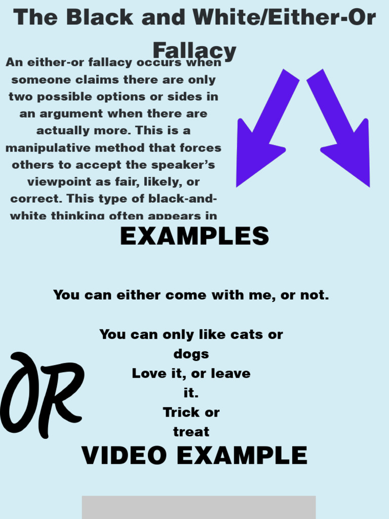 The Black and White:Either-Or Fallacy | PDF | Career & Growth | Self ...