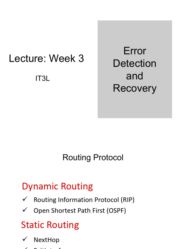 IT3L Lecture Week 3 Slide Presentation | PDF | Routing | Error ...