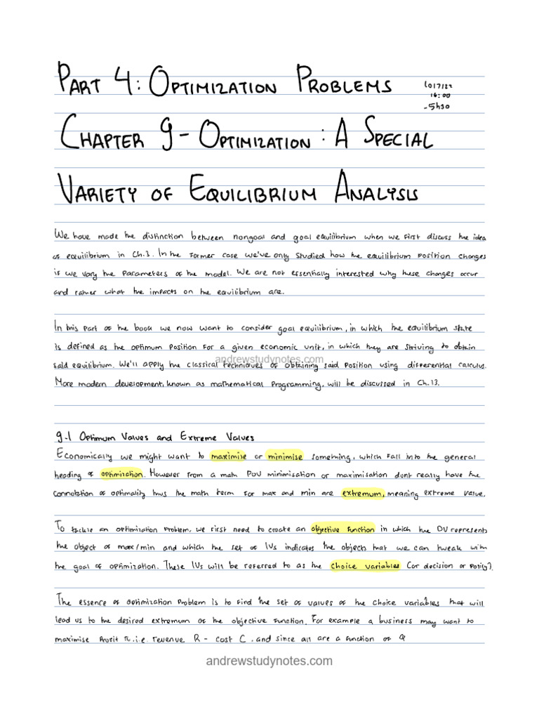 CH 9 | PDF | Mathematical Optimization | Elementary Mathematics