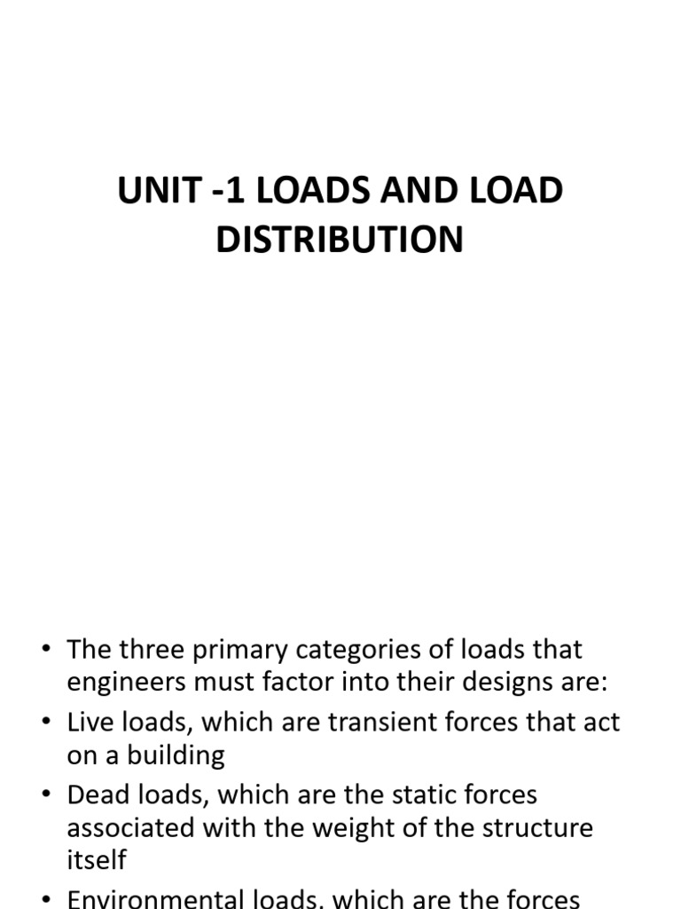 Unit I Loads and Load Distribution | PDF | Structural Load | Applied ...