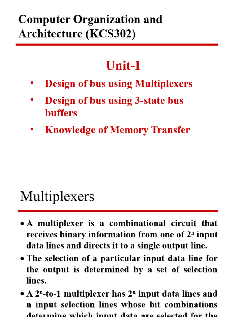 KCS302-01 (Design of Bus Using MUXs, 3-State Buffers) | PDF