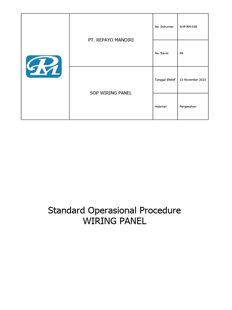 11.4 SOP Wiring Panel | PDF | Bisnis | Komputer