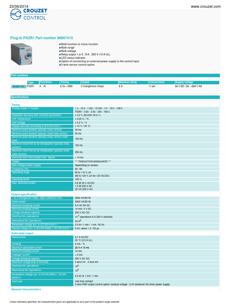 Din Rail Mounted Timers Chronos 2 Timers Plug in Pa2r1 Part Number ...