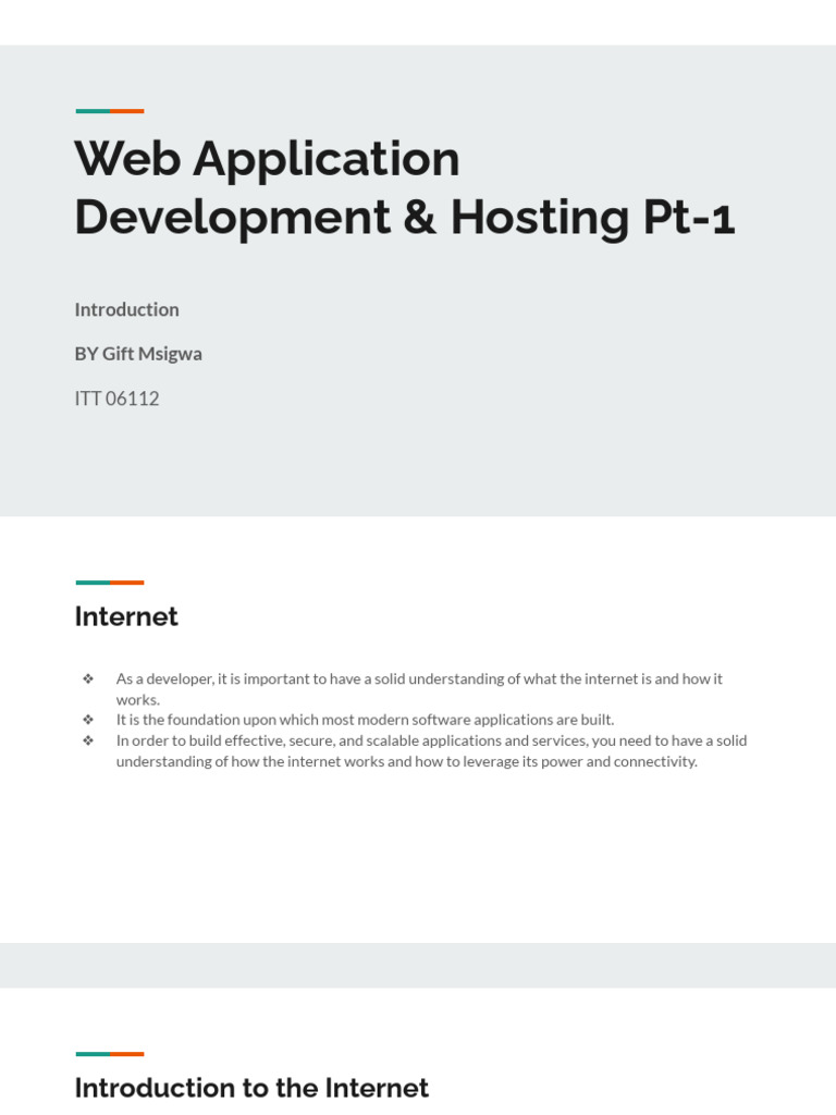Web Application Development & Hosting Pt-1 | PDF | World Wide Web ...