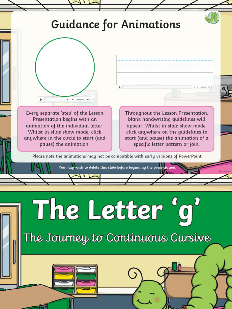 Continuous Cursive - The Letter - G - PowerPoint | PDF | Hand