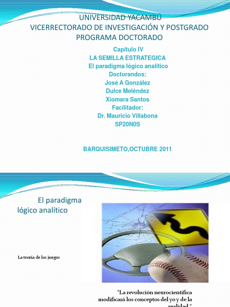 Paradigma Lógico-Analítico y Estrategia | PDF | Teoría de juego | Toma ...