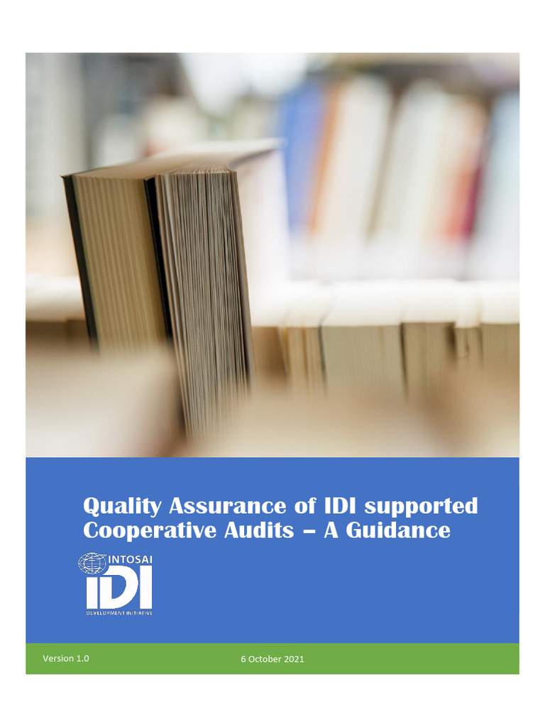 IDI Coop Audits QA Guidance 6 Oct 2021 | PDF | Audit | Quality Assurance