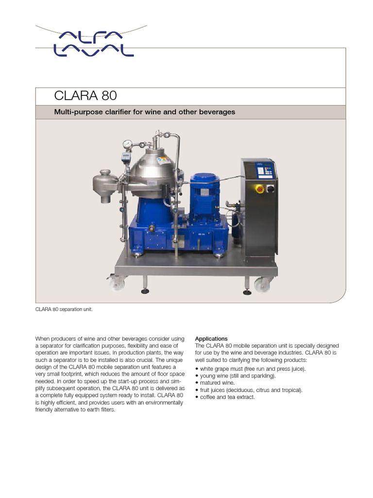Clara Series Clara 80 | PDF | Valve | Pump