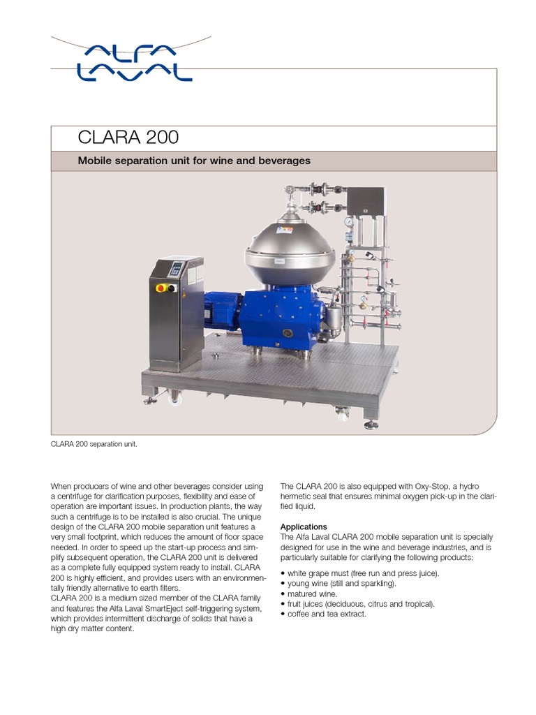 Clara Series Clara 200 | PDF | Pump | Drink