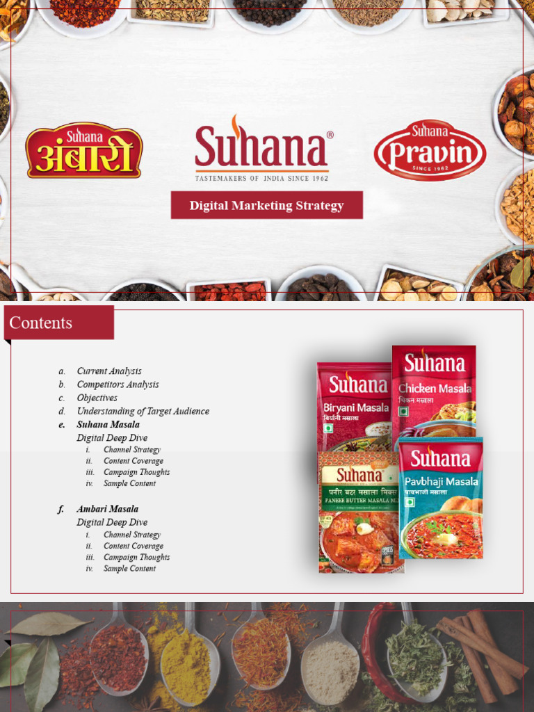 Suhana Masala Digital Marketing Strategy | PDF | Recipe | Target Audience