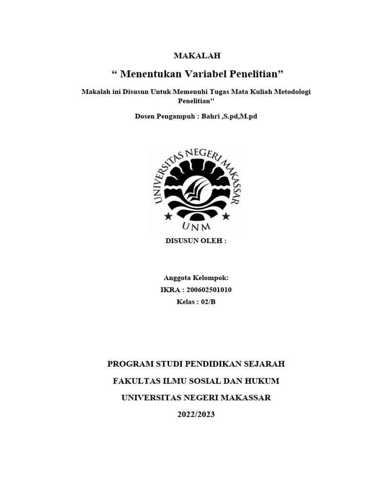 Jenis-Jenis Variabel dalam Penelitian | PDF