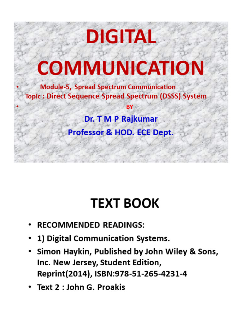 DC PPT-DC PPT-Direct Sequence Spread Spectrum (DSSS) System | PDF