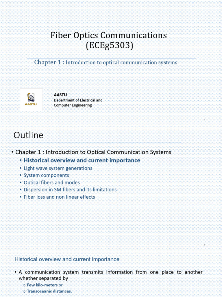 Chapter 1_Fiber Optics Communications(ECEg5303) | PDF | Optical Fiber ...