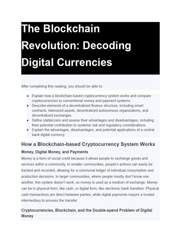 The Blockchain Revolution - Decoding Digital Currencies | PDF | Cryptocurrency | Money