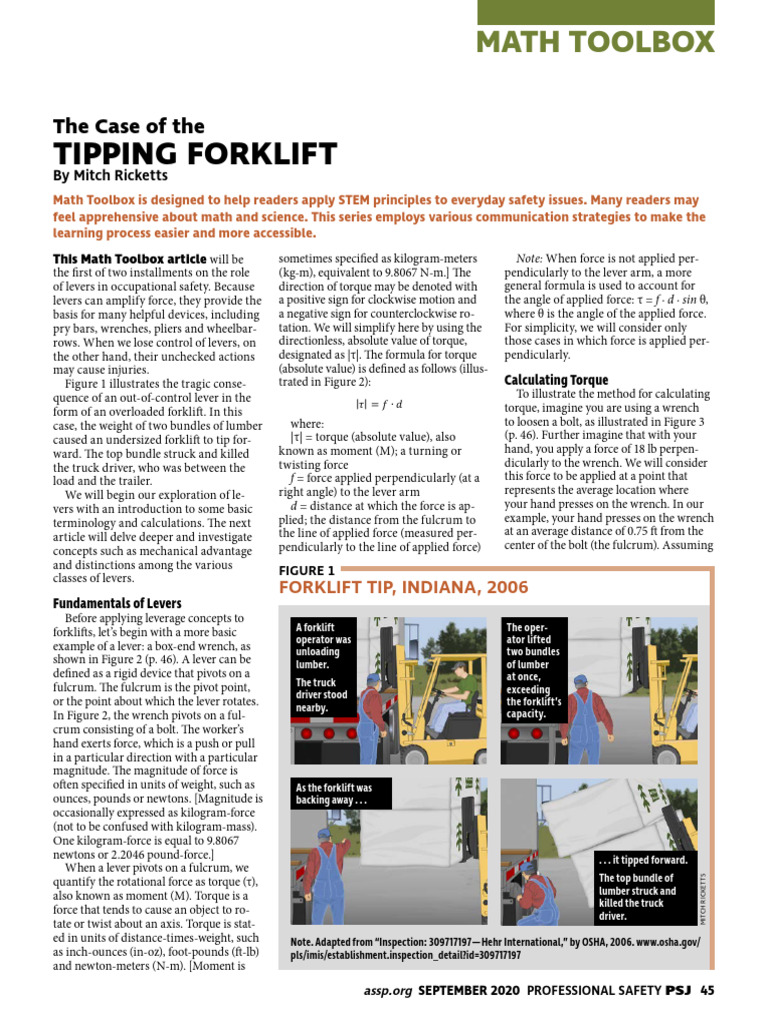 Forklift Tipping: Causes and Calculations | PDF | Lever | Torque
