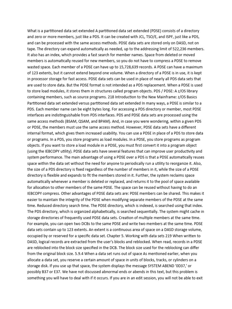 Partitioned Data Set Extended | PDF | Information Technology Management ...