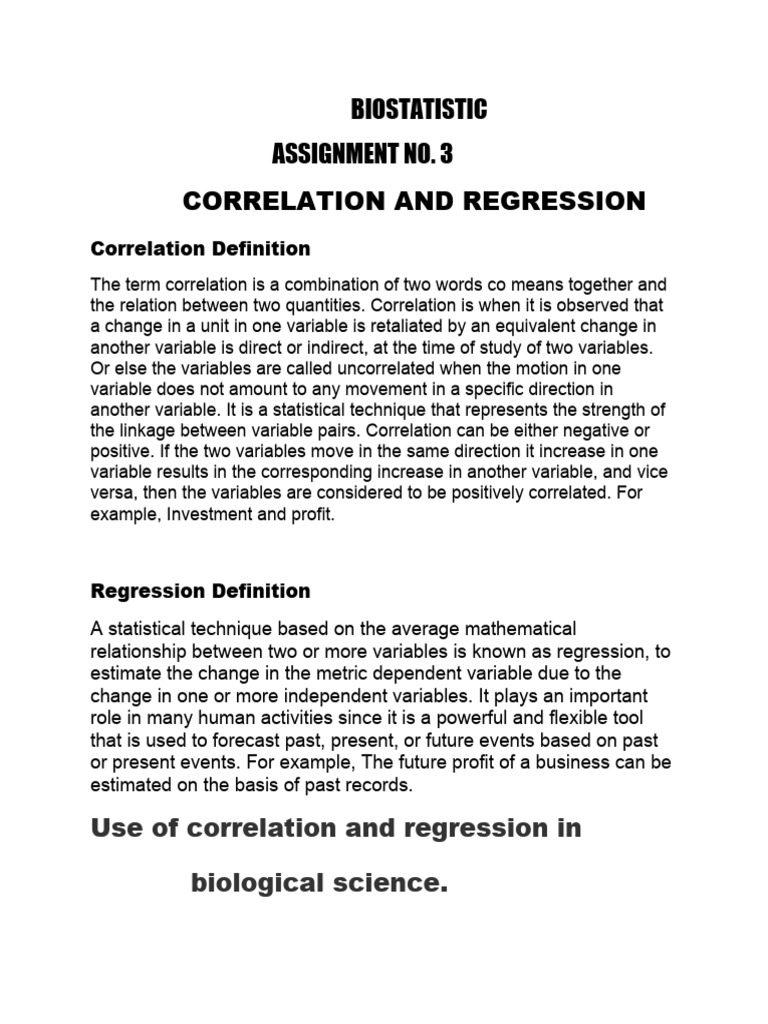 Biostatistic 1 | PDF | Dependent And Independent Variables | Regression Analysis
