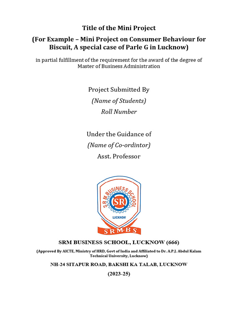 Format For Mini Project | PDF