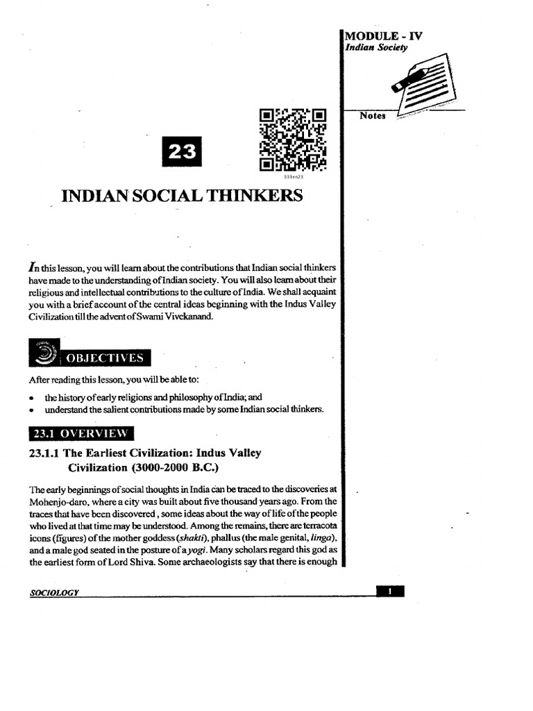 L-23 INDIAN SOCIAL THINKERS | PDF