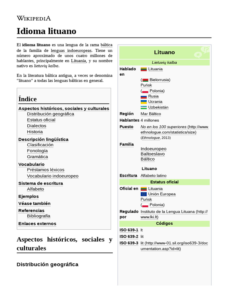 Idioma Lituano | PDF | Comunicación humana | Lingüística