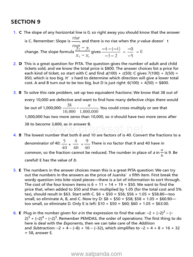 Sat Math Practice Test 15 Answers | PDF | Mathematics | Elementary ...
