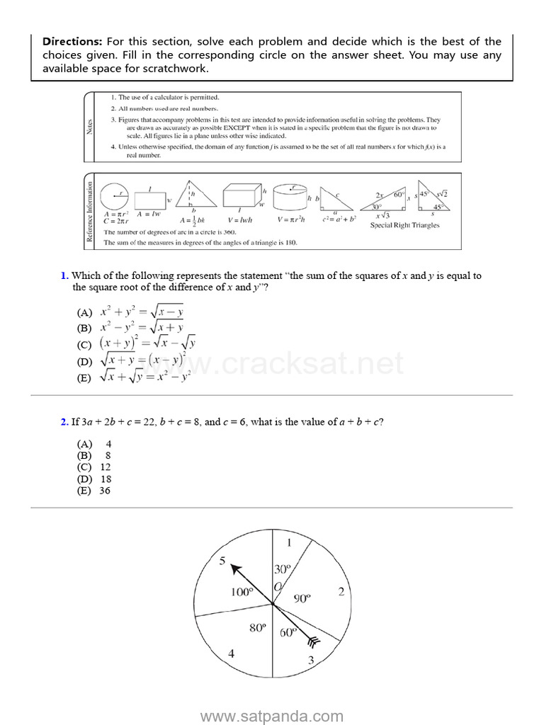 Sat Math Practice Test 11 | PDF | Numbers | Mathematical Objects