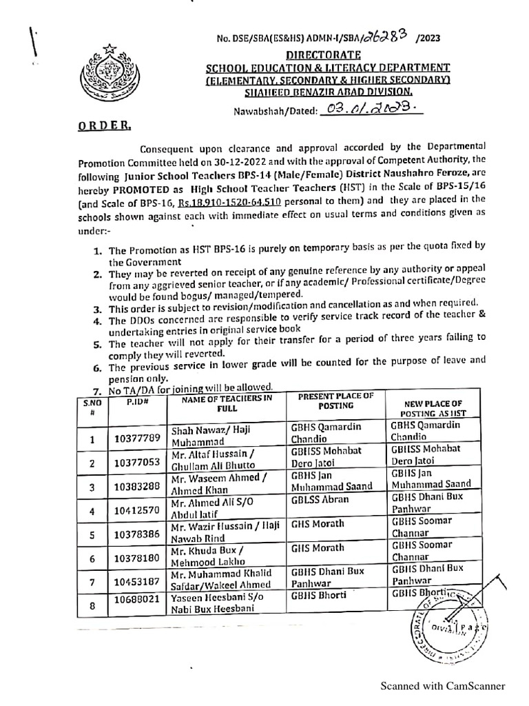 Promotion JST To HST NF PDF | PDF