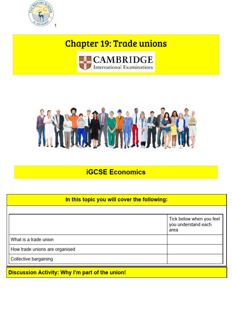Chapter 19 - Trade Unions | PDF | Trade Union | Labour Economics